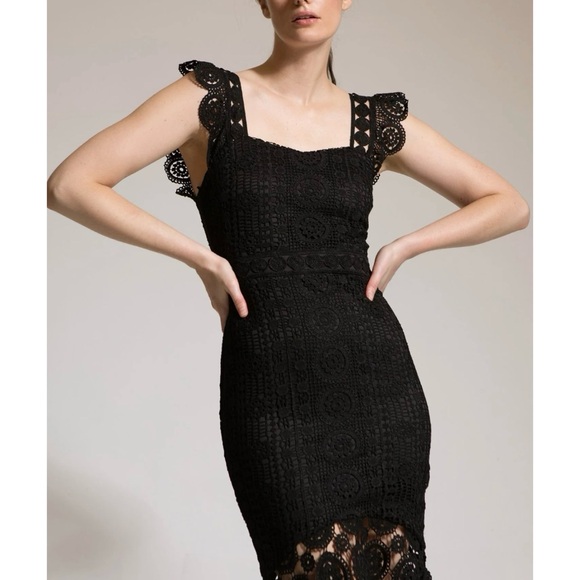 Lena | Dresses | Lena Crochet Lace Overlay High Low Hem Dress | Poshmark